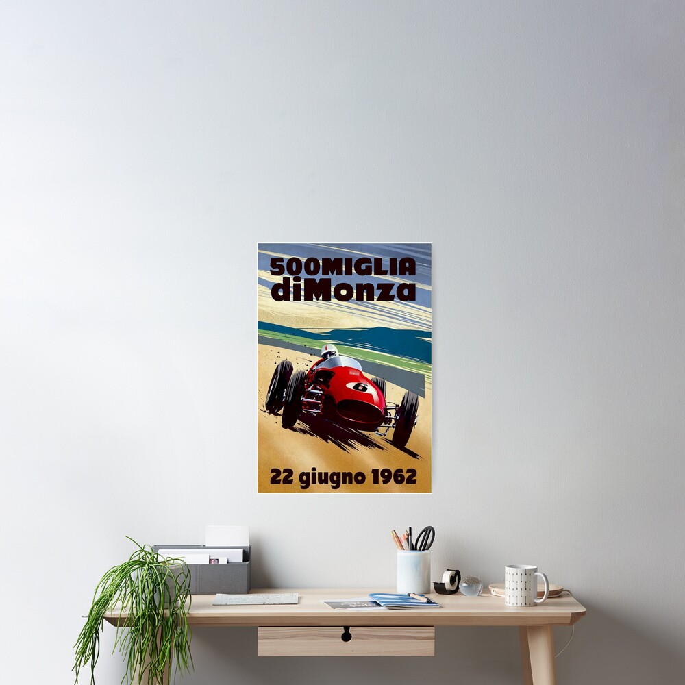 ""MONZA GRAND PRIX" Vintage Auto Racing Print" Poster by posterbobs ...