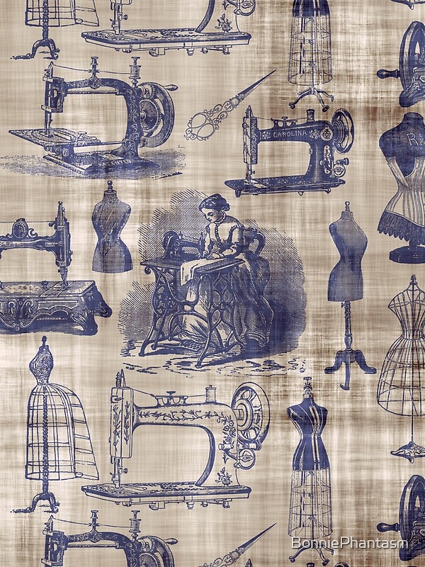 "Vintage Sewing Toile" by BonniePhantasm | Redbubble