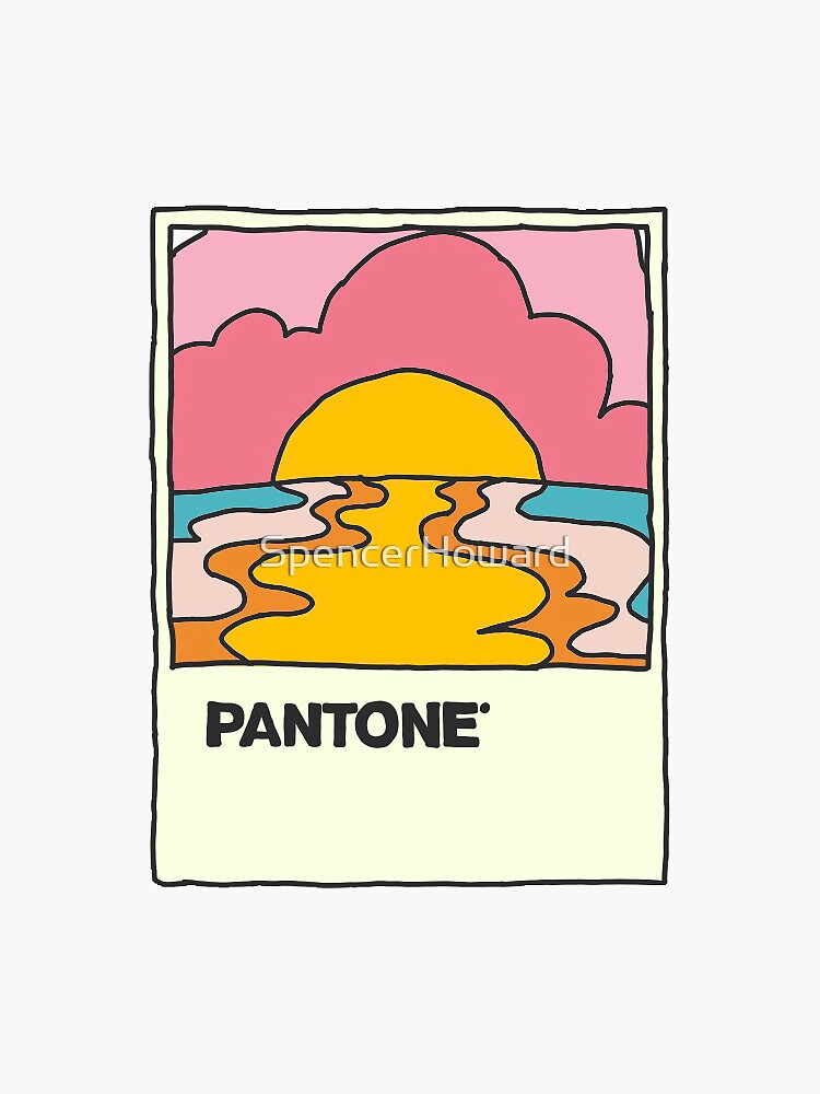 "Pantone Sunset Graphic" Sticker for Sale by SpencerHoward | Redbubble