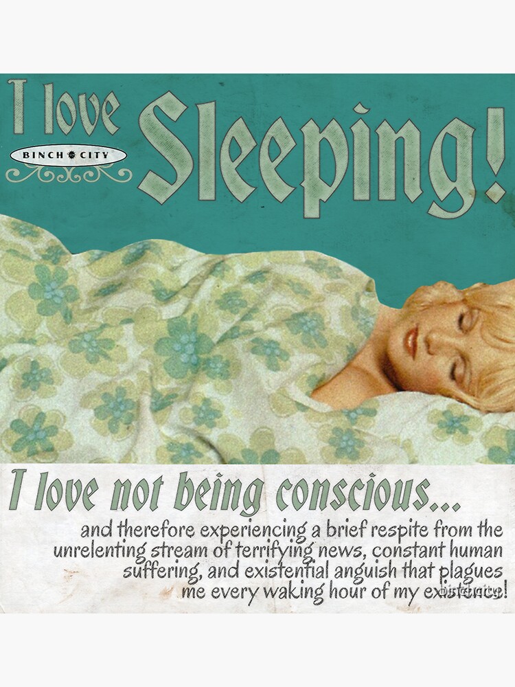 "I Love Sleeping" Sticker for Sale by binchcity | Redbubble