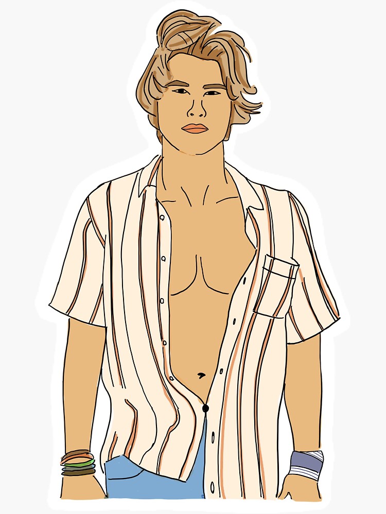 "John B OUTER BANKS STICKER with face " Sticker for Sale by ehanknee ...