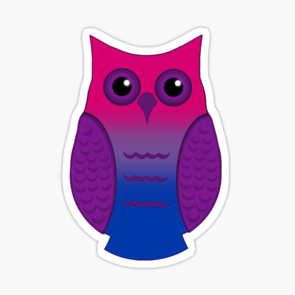 Bi Pride Owl Sticker By Shaneisadragon Redbubble