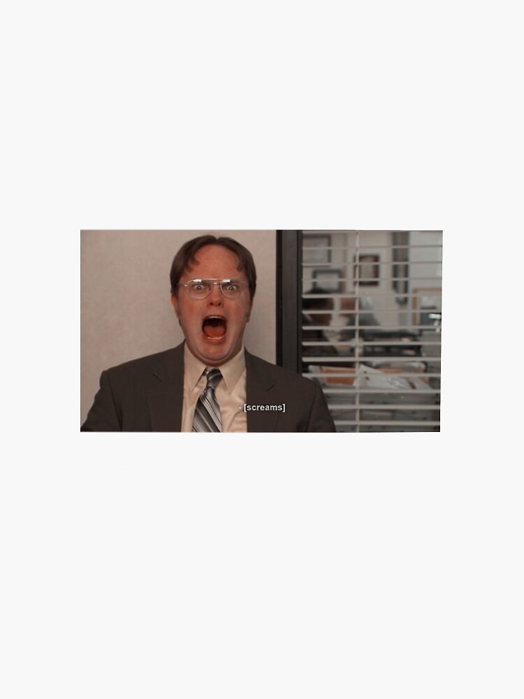 "the office dwight screaming" Sticker for Sale by mckinleyc | Redbubble