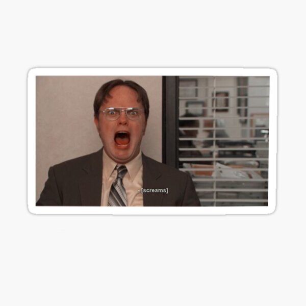 "the office dwight screaming" Sticker for Sale by mckinleyc | Redbubble