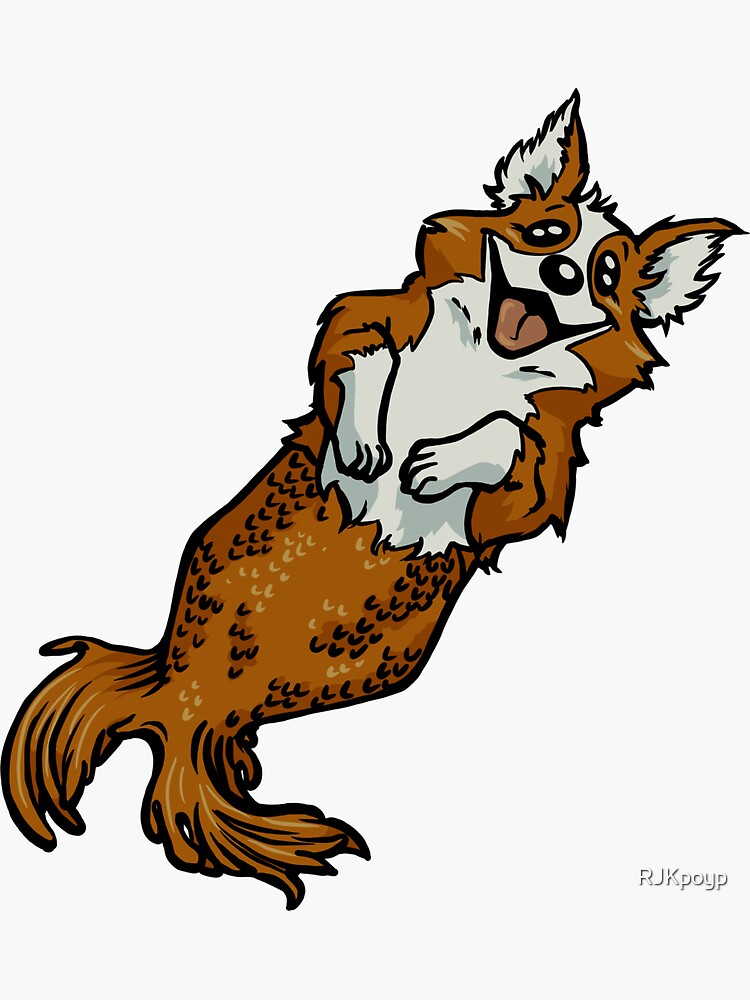 "Mercorgi, or The Corgi Mermaid" Sticker for Sale by RJKpoyp | Redbubble