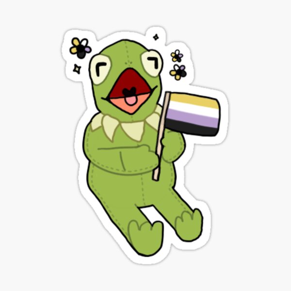 "NON-BINARY PRIDE - Kermit Flag" Sticker by funktownn | Redbubble