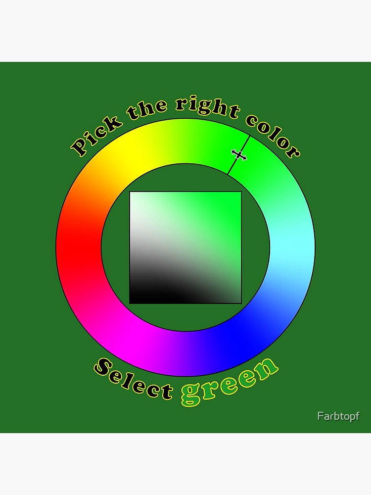 "Color picker Choose green (round design)" Poster by Farbtopf | Redbubble