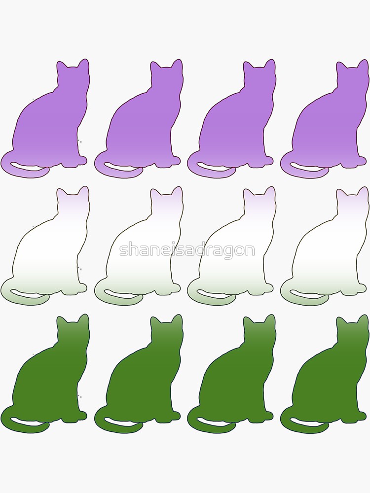 "Genderqueer Pride Cats" Sticker for Sale by shaneisadragon | Redbubble