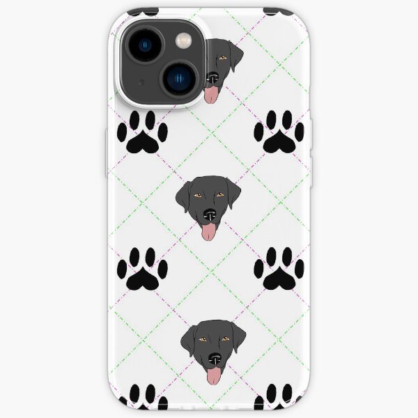 "Black Lab Paw Print Plaid" iPhone Case for Sale by SonneFaunArt ...