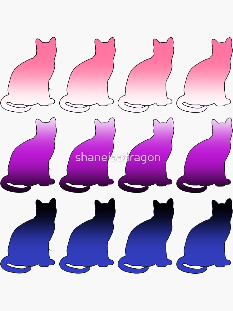 Genderfluid Pride Cats Sticker For Sale By Shaneisadragon Redbubble