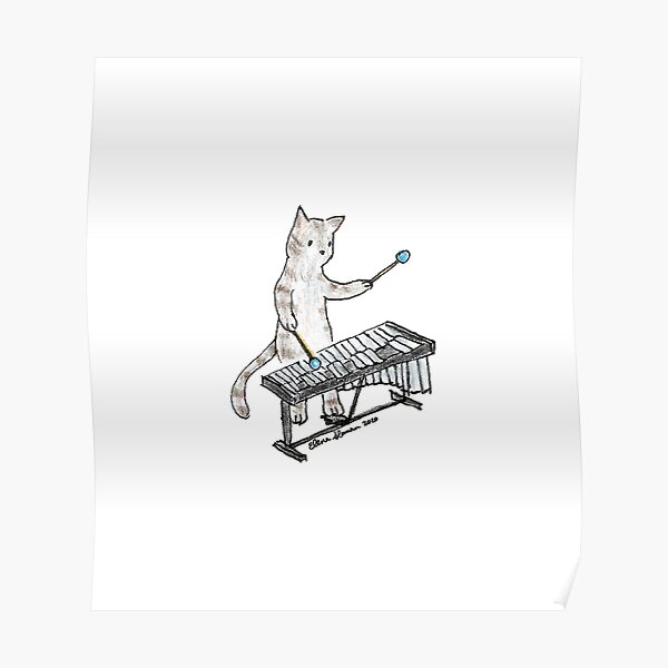 "Meowtet: Vibraphone" Poster by elenasloman | Redbubble