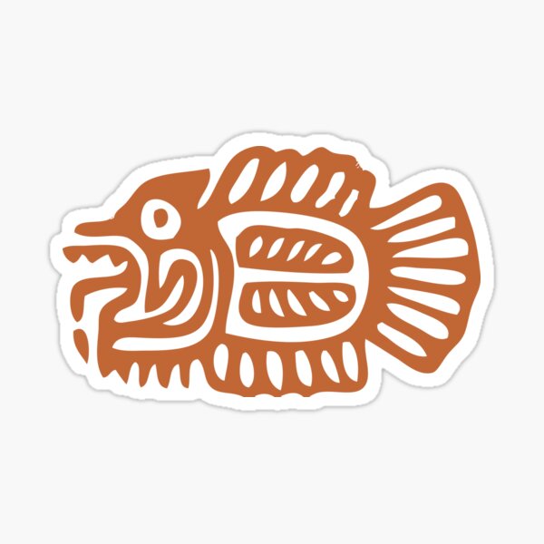 Pegatina for Sale con la obra «Pez azteca» de Pizza-Party-Sup | Redbubble