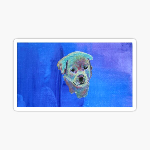 "blue on blue, very blue dog" Sticker for Sale by hdettman | Redbubble