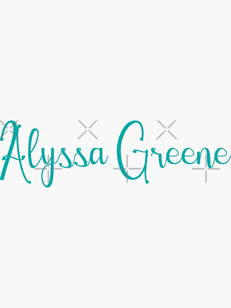 "Alyssa Greene!" Sticker by bwaykt | Redbubble