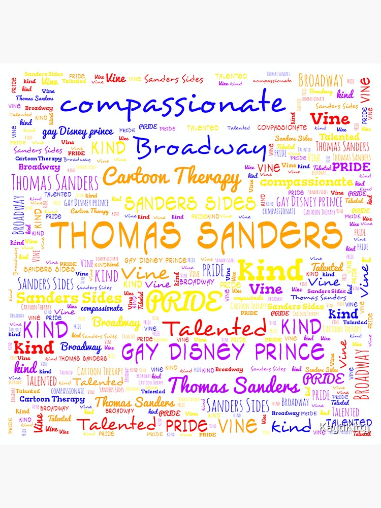 "Thomas Sanders Word Cloud" Sticker for Sale by KaytiKitty | Redbubble