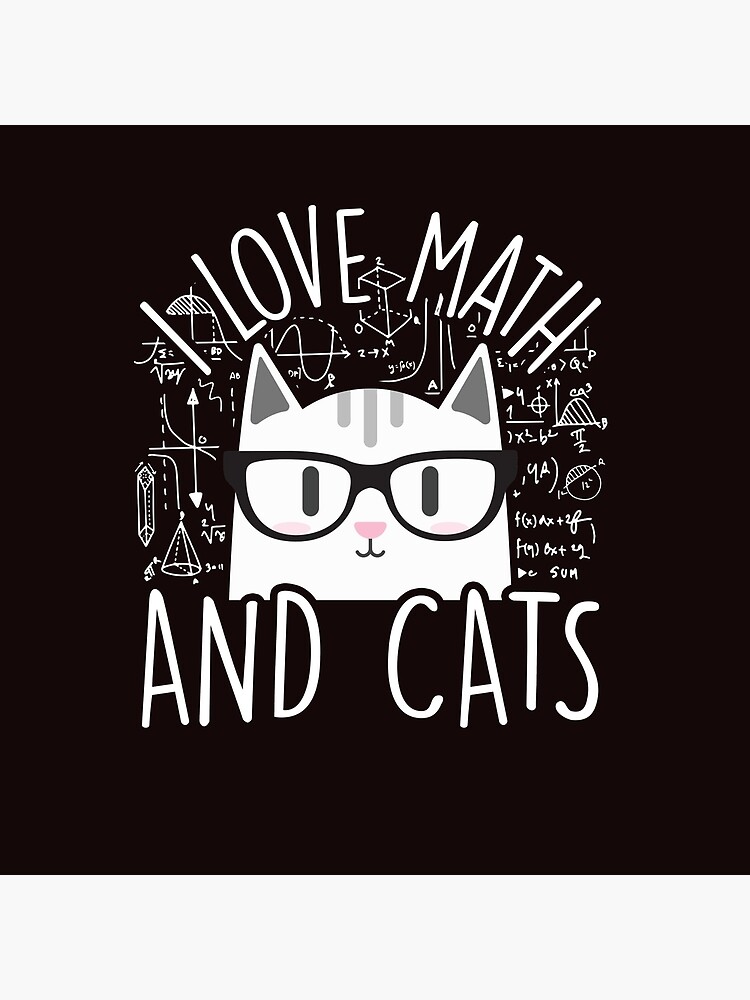 "I Love Math And Cats Kitty Cat Algebra Calculus Gift " Throw Pillow ...