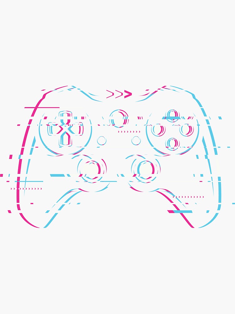 "Gaming Controller Glitch Art" Sticker for Sale by Ghazzali | Redbubble