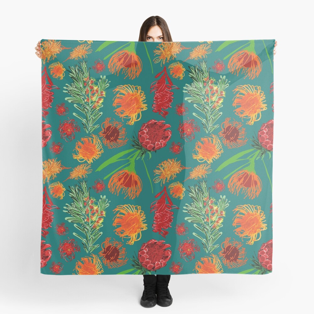 "Australian Native Floral Pattern" Scarf for Sale by annaleebeer ...