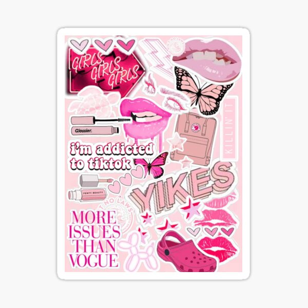 "pink collage" Sticker for Sale by hallej | Redbubble