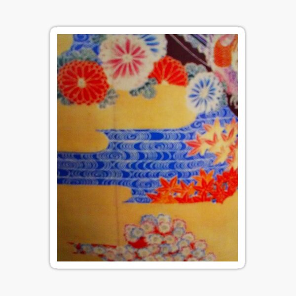 "Japanese Kimono Flower Design" Sticker for Sale by fredgarden8 | Redbubble