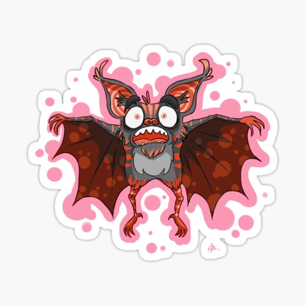 "Neurotische Fledermaus ROT" Sticker von RatTheRipper | Redbubble