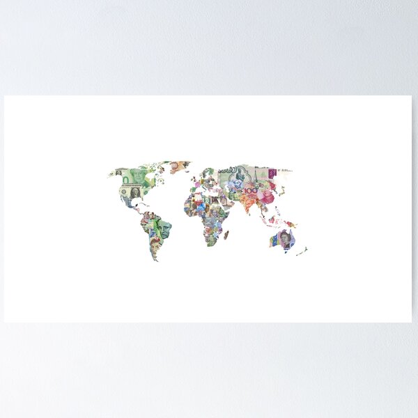 "world currency map" Poster for Sale by tony4urban | Redbubble