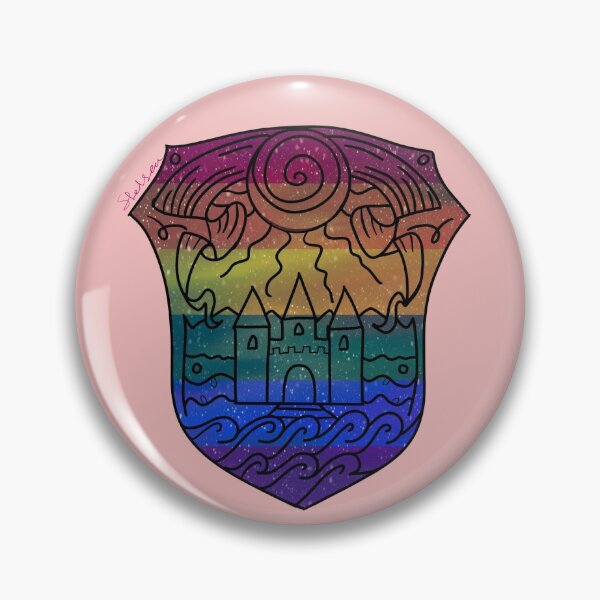 Badge « Rainbow Galaxy Roman Sanders Logo », par shelnyx | Redbubble
