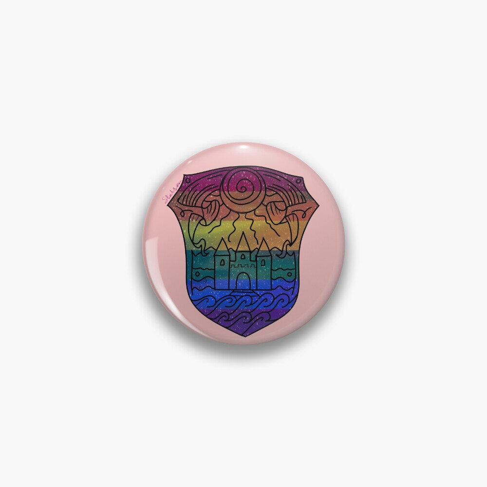 Badge « Rainbow Galaxy Roman Sanders Logo », par shelnyx | Redbubble