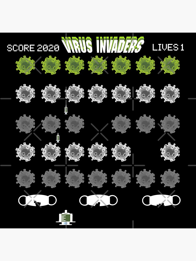 "VIRUS INVADERS - SOCIAL DISTANCING MATTERS RETRO GAMER DESIGN ...