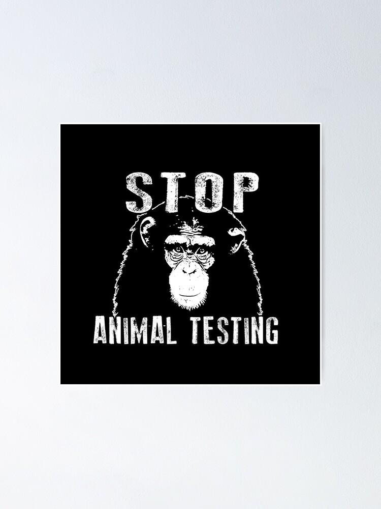 "Stop Animal Testing - Chimpanzee " Poster for Sale by ValentinaHramov ...