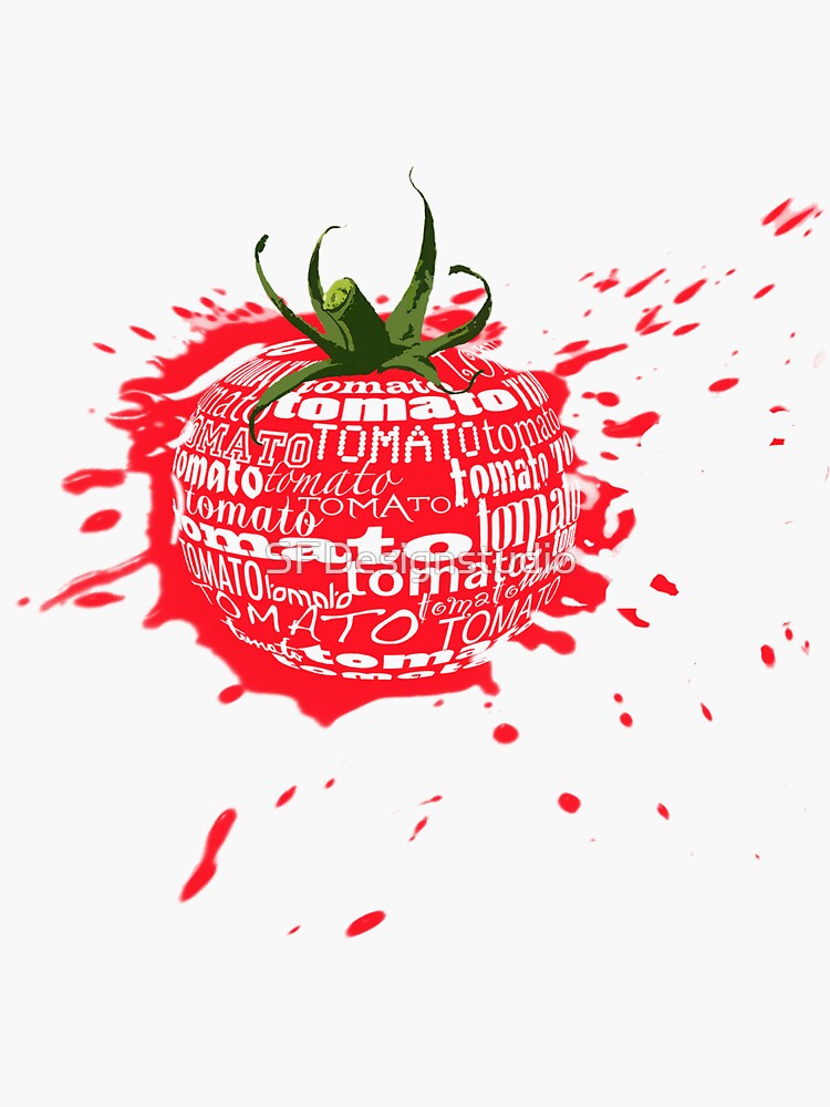"tomato splat" Sticker for Sale by SFDesignstudio | Redbubble