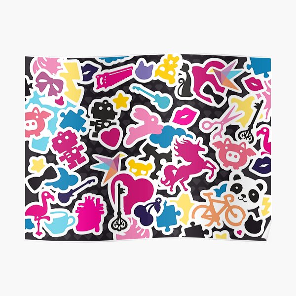 "Sticker Frenzy" Poster by XOOXOO | Redbubble