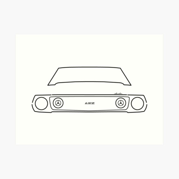 "1973 AMC Javelin classic car outline graphic (black)" Art Print by ...