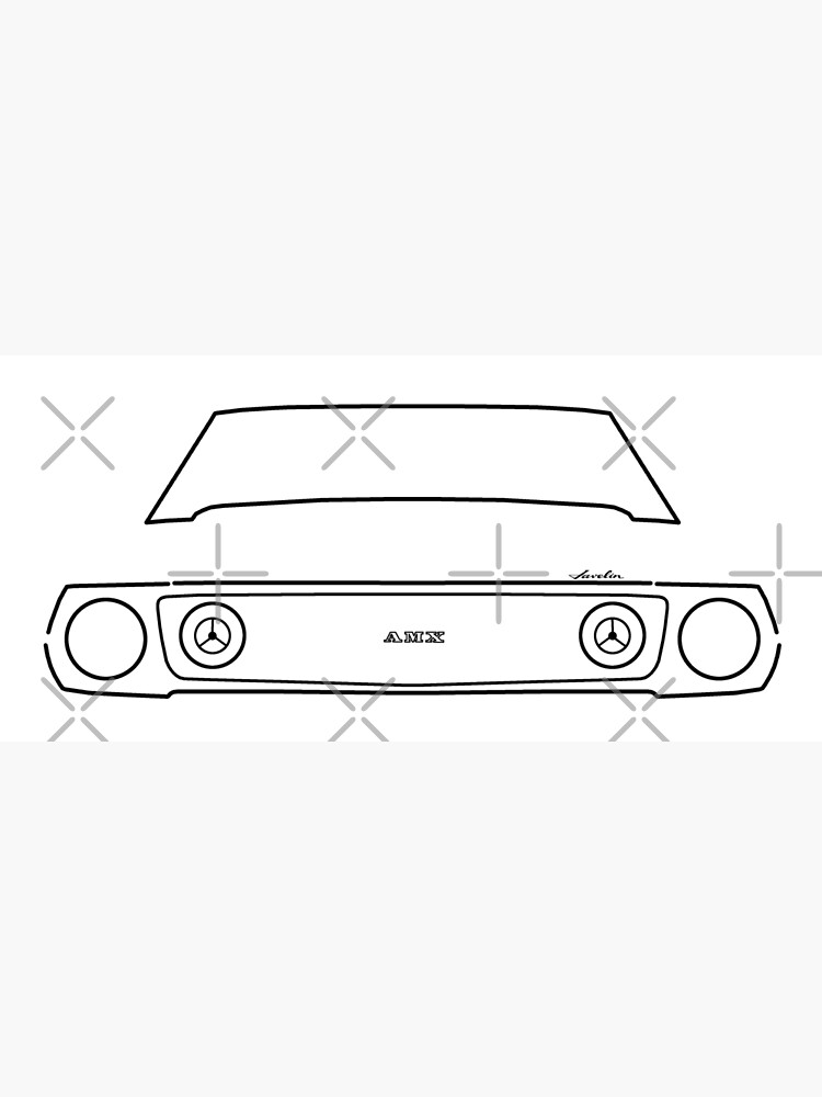 "1973 AMC Javelin classic car outline graphic (black)" Metal Print by ...