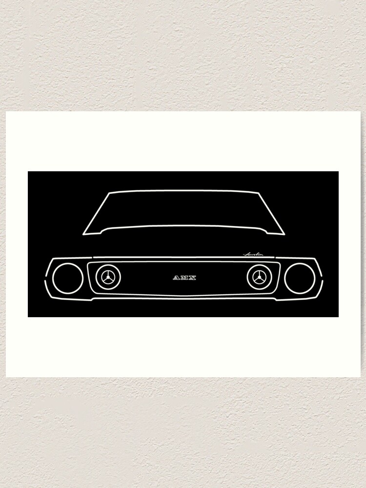 "1973 AMC Javelin classic car outline graphic (white)" Art Print for ...