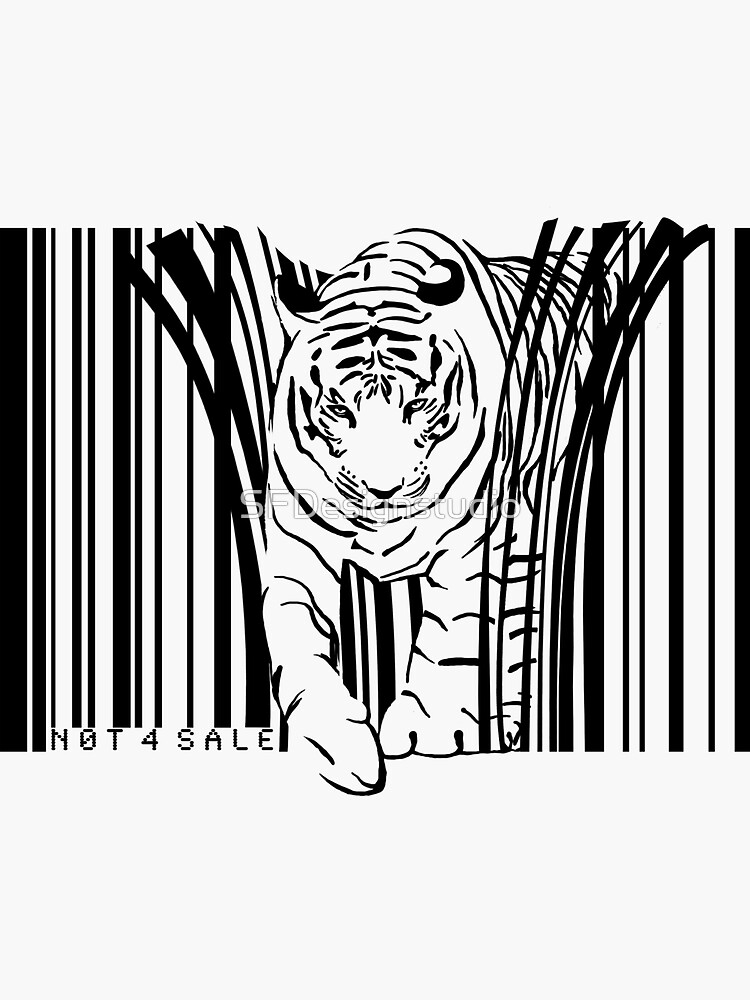 "endangered TIGER BARCODE illustration" Sticker for Sale by ...