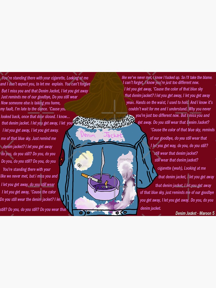 "Maroon 5 - Denim Jacket Drawing" Sticker by KatisArtCo | Redbubble