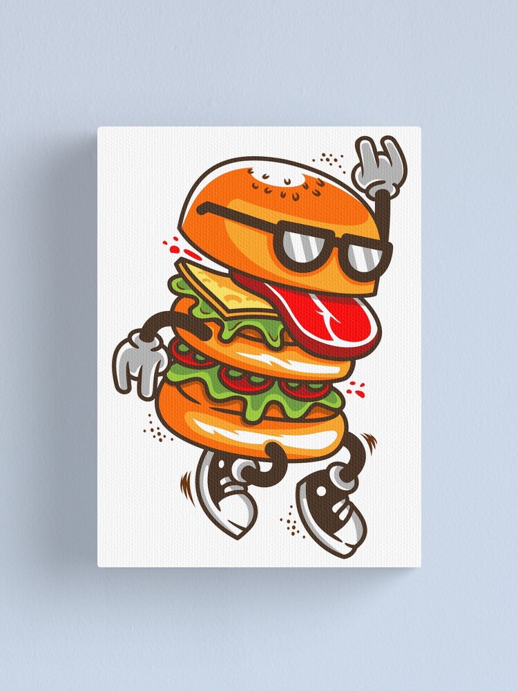 "Dancing Burger" Canvas Print for Sale by renju1902 | Redbubble