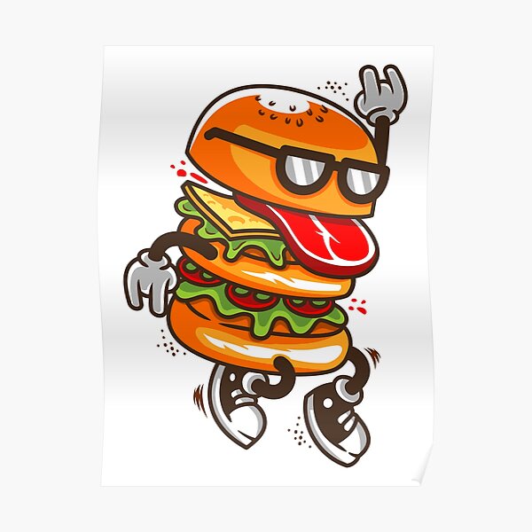 "Dancing Burger" Poster for Sale by renju1902 | Redbubble