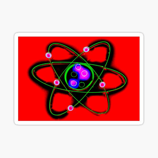 "Characteristic vintage 'Atom' neon sign - red version" Sticker for ...