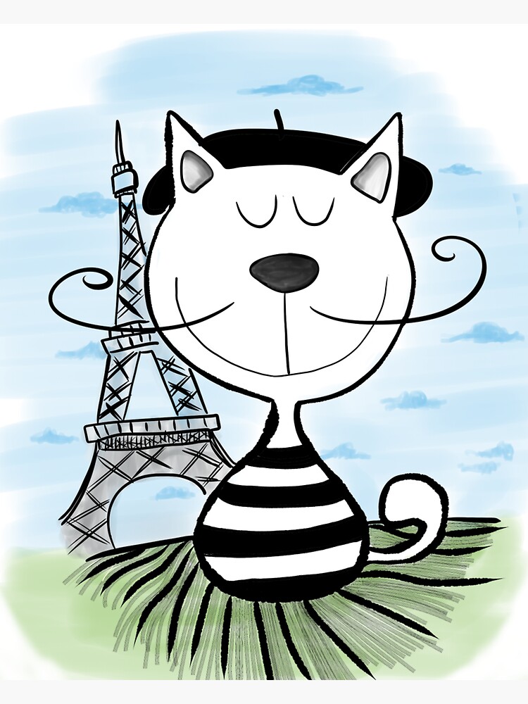 "Cat Paris" Sticker for Sale by Miganbb | Redbubble