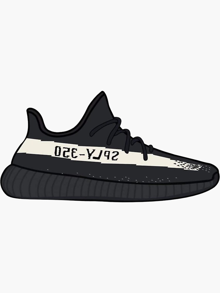 "Yeezy 350 Core Black" Sticker for Sale by ApparelFanatics | Redbubble