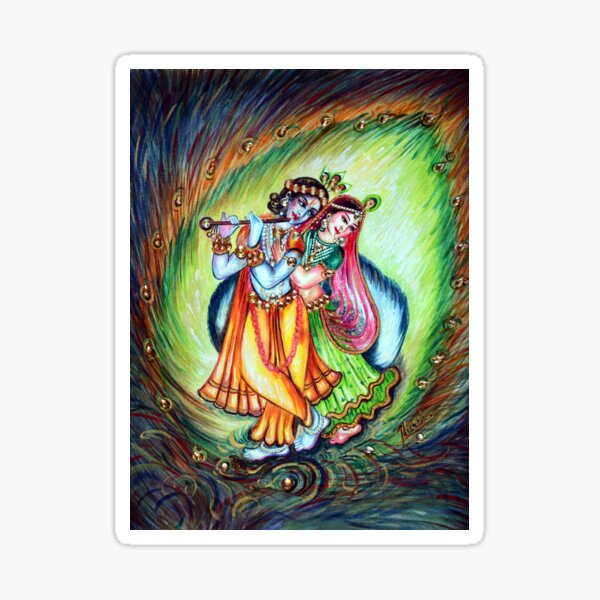 "Radha Krishna" Sticker for Sale by hlmalik | Redbubble