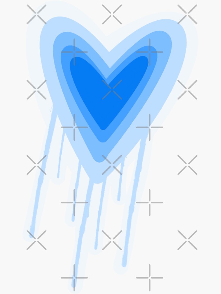 "Blue Drip Heart" Sticker by AHTdesigns | Redbubble