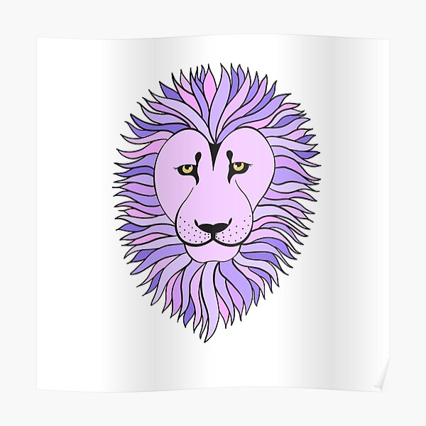 "purple lion zodiac collection Leo" Poster for Sale by lunelightart ...