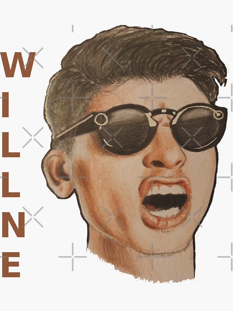 "WILLNE merch" Sticker for Sale by blackscarpo | Redbubble