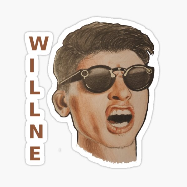"WILLNE merch" Sticker for Sale by blackscarpo | Redbubble