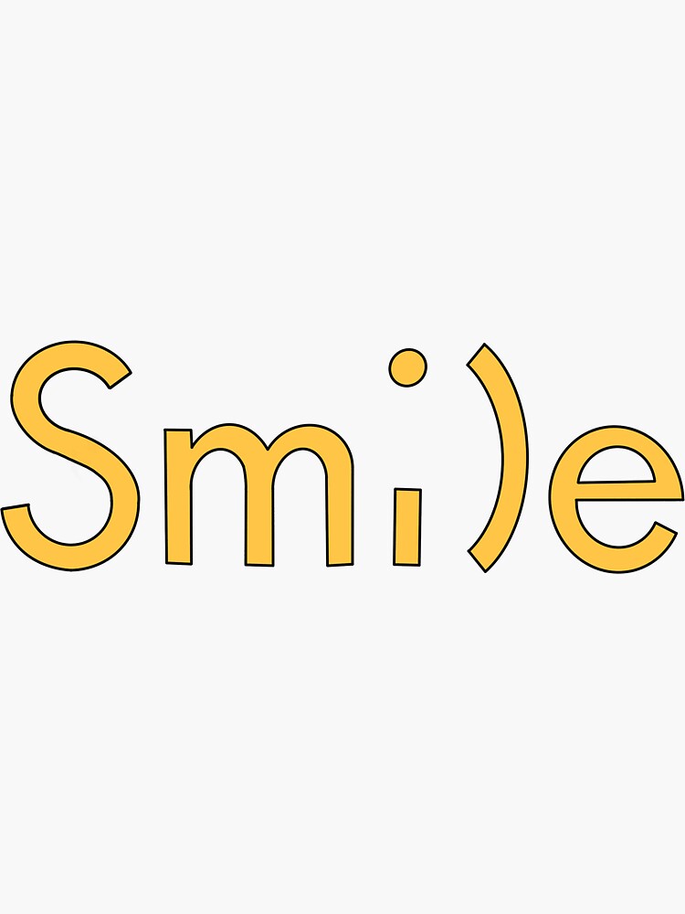 "Smile word with winky face" Sticker for Sale by Sara-tonin | Redbubble