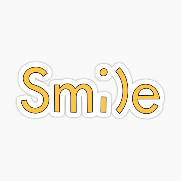 "Smile word with winky face" Sticker for Sale by Sara-tonin | Redbubble