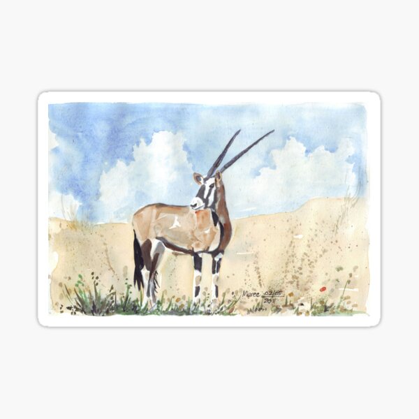 "Rapier horns - Gemsbuck" Sticker for Sale by MareeClarkson | Redbubble
